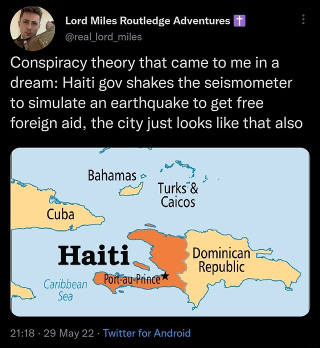 Lord Miles Routledge Adventures @real_lord_miles Conspiracy theory that ...