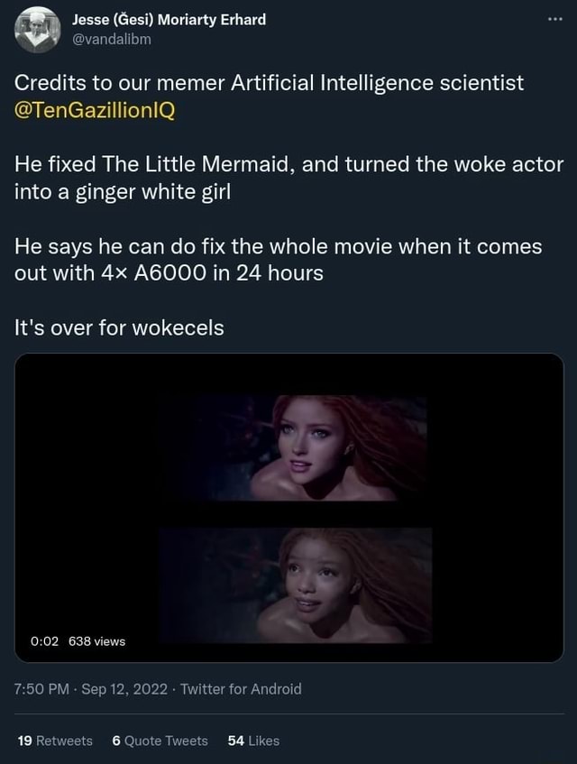 Jesse (Gesi) Moriarty Erhard Credits to our memer Artificial ...