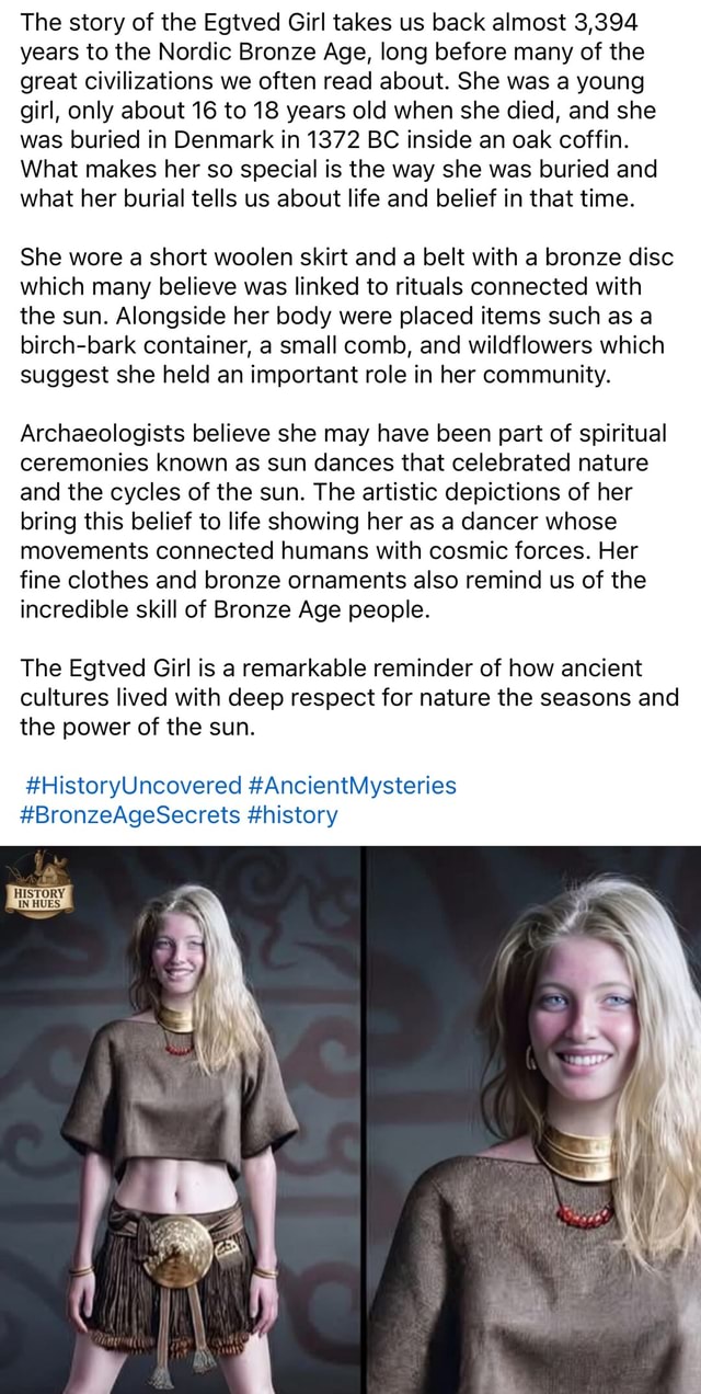 The story of the Egtved Girl takes us back almost 3,394 years to the ...