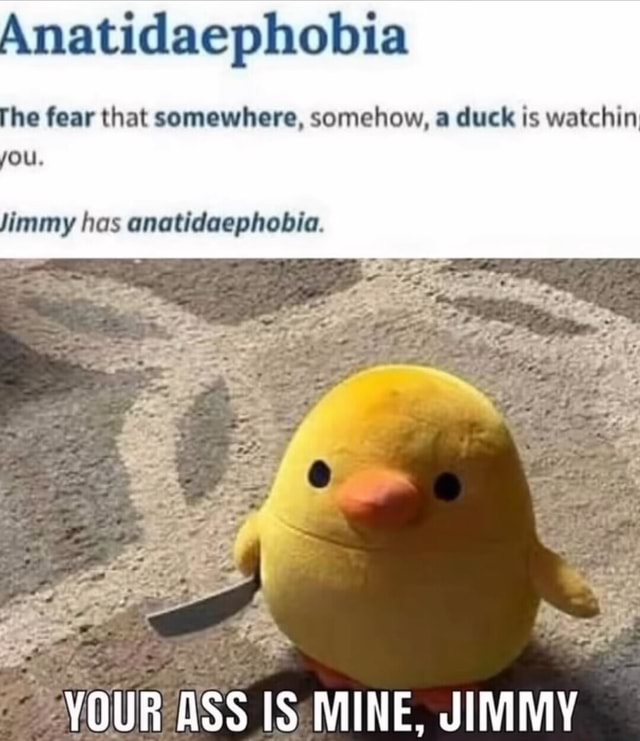 Anatidaephobia he fear that somewhere, somehow, a duck is watchin immy ...