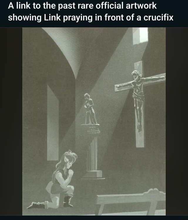 A link to the past rare official artwork showing Link praying in front ...