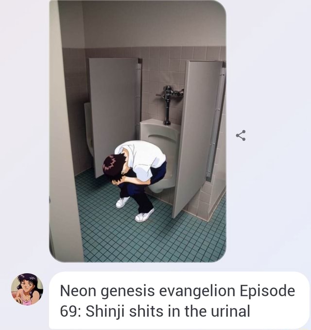 Neon genesis evangelion Episode 69: Shinji shits in the urinal - iFunny