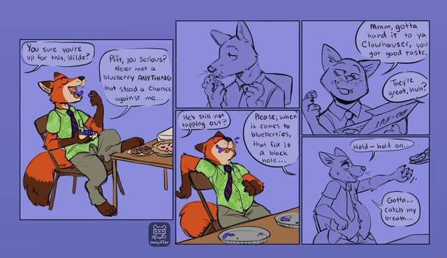 You sure youre Up for this, Wilde you Serious? Never met bluebervy ...