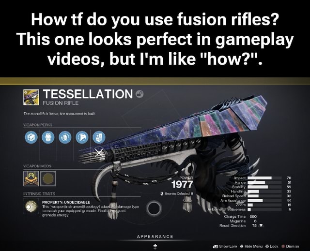 How tf do you use fusion rifles? This one looks perfect in gameplay ...