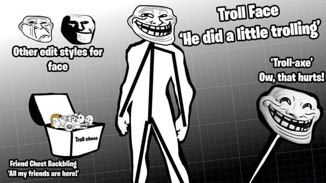Troll Face 'He did alittle trolling 'Other edit'styles for face 'Troll ...