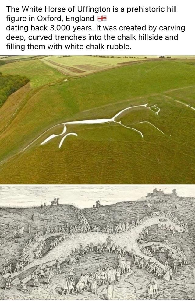 The White Horse of Uffington is a prehistoric hill figure in Oxford ...