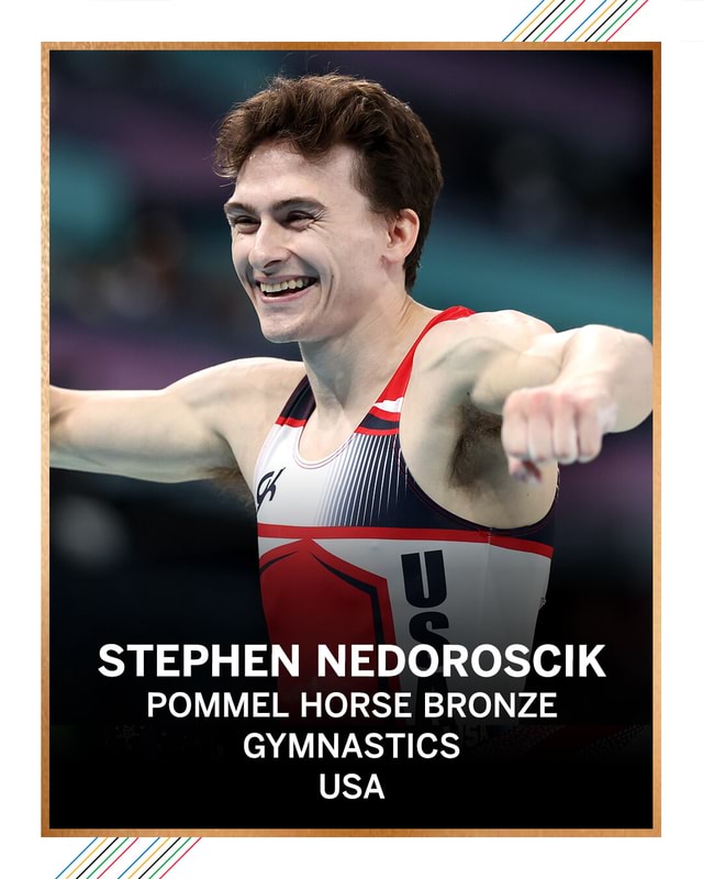 Stephen Nedoroscik takes home the bronze in the pommel horse 🥉 He's ...