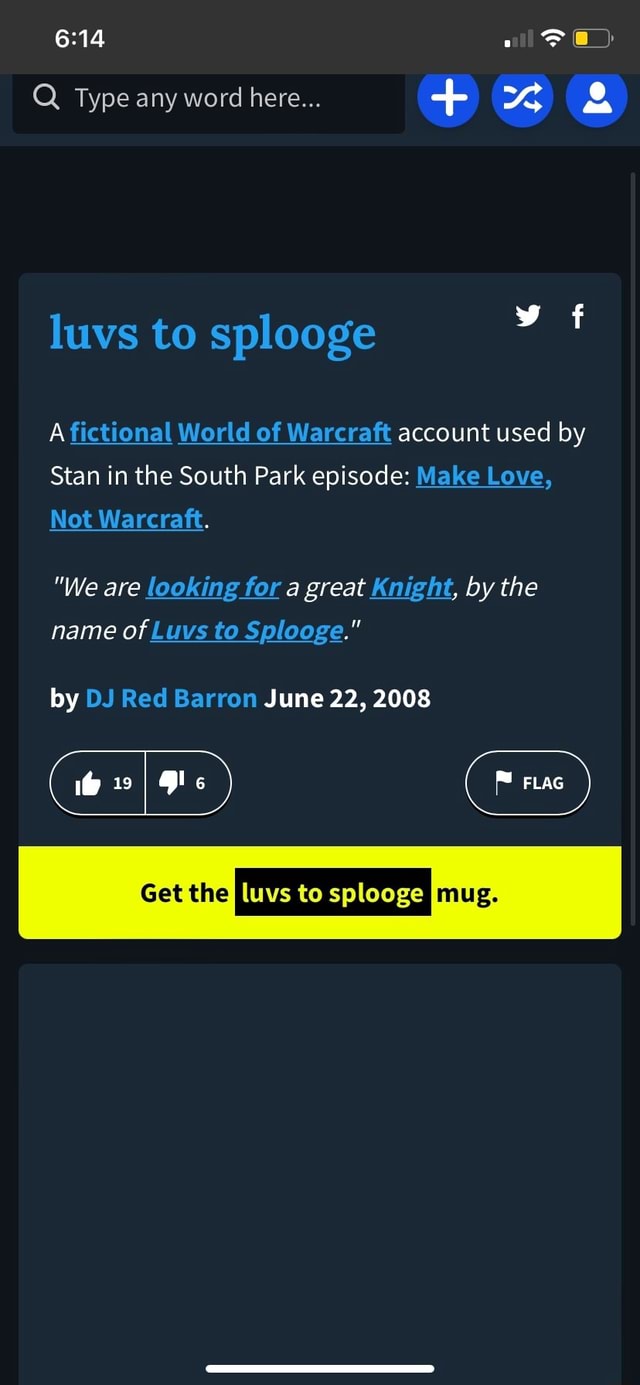 Q Type any word here... luvs to splooge A fictional World of Warcraft ...