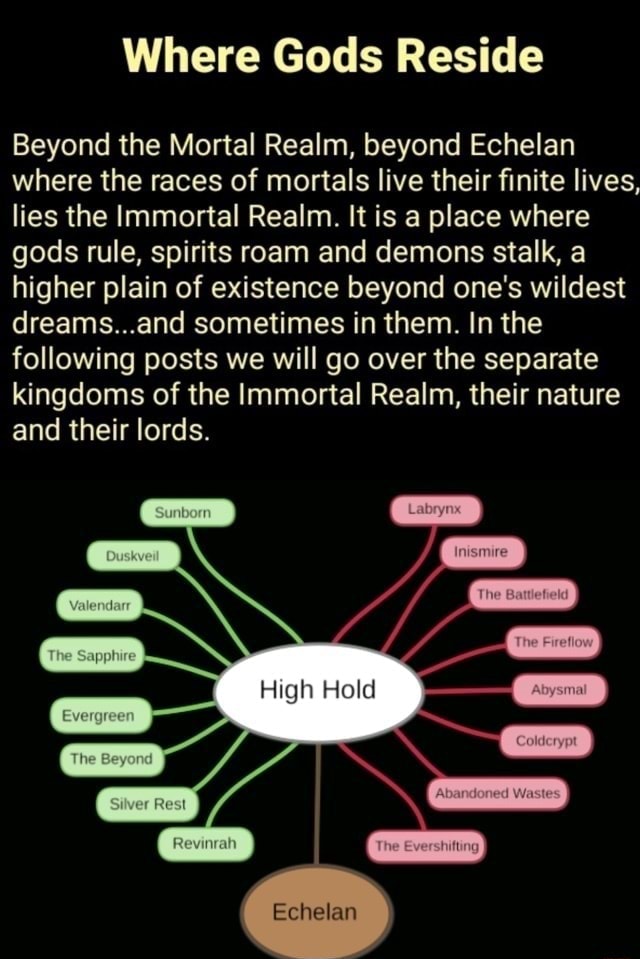 Where Gods Reside Beyond the Mortal Realm, beyond Echelan where the ...