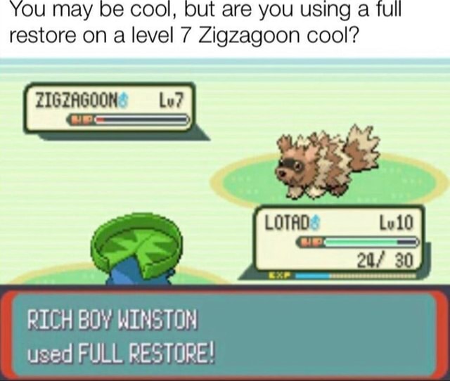 You may be cool, but are you using a Tull restore on a level 7 ...