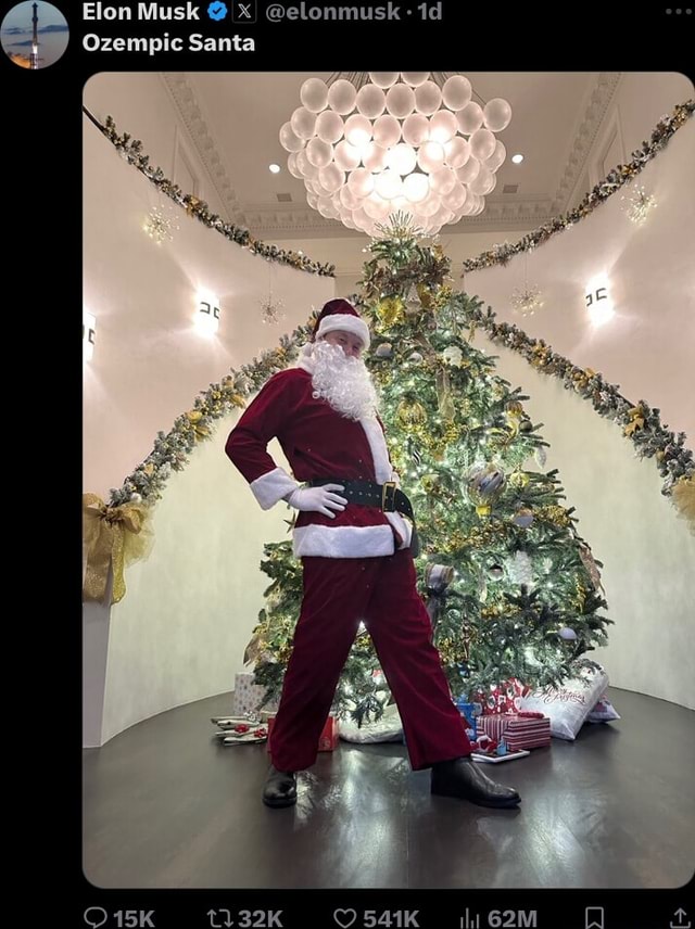 Elon Musk @ X @elonmusk id Ozempic Santa - iFunny
