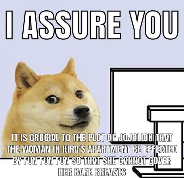 A meme about JoJolion - I ASSURE YOU IT CRUCIAL TO THE PLOT ORAVOUCHION ...