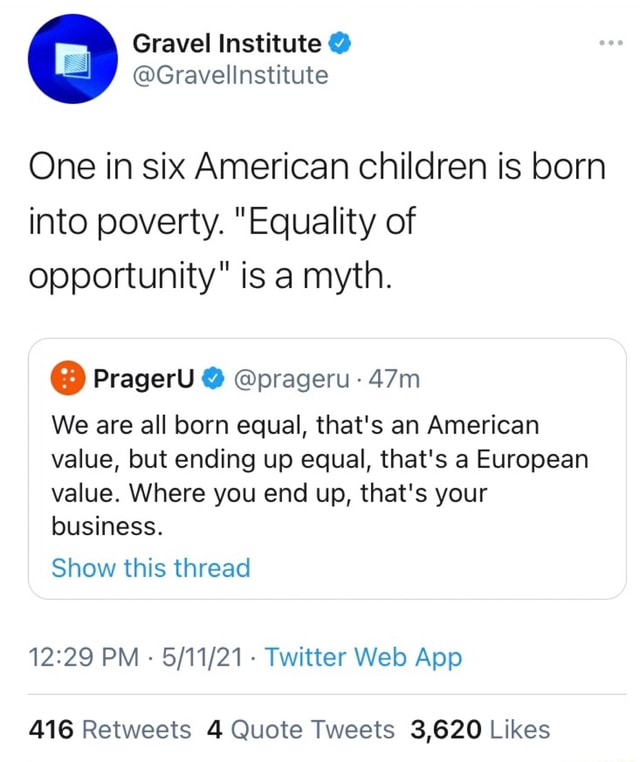 One in six American children is born into poverty. "Equality of opportunity" is a myth. PragerU ...