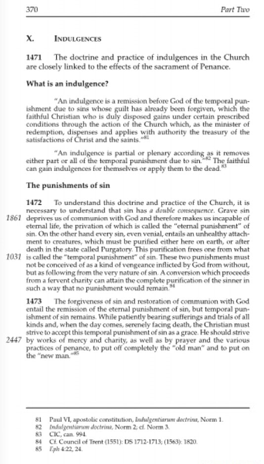 1861 1031 2447 370 Part Two x. INDULGENCES 1471 The doctrine and ...