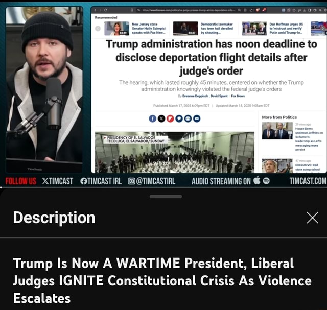 Trump administration has noon deadline to disclose deportation flight ...