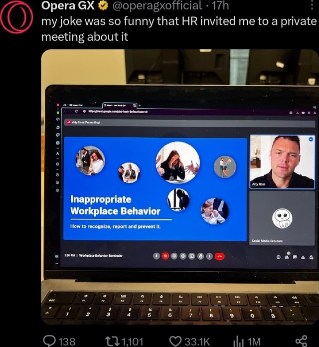 Opera GX @operagxofficial my joke was so funny that HR invited me to a ...