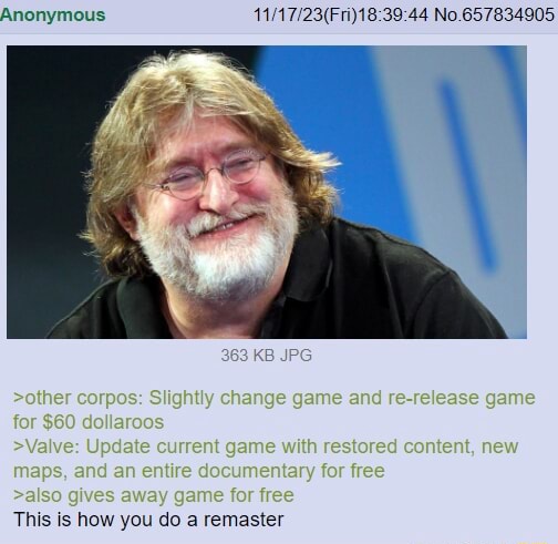 No comes: Slightly change game and game for dollaroos >Valve: cument ...