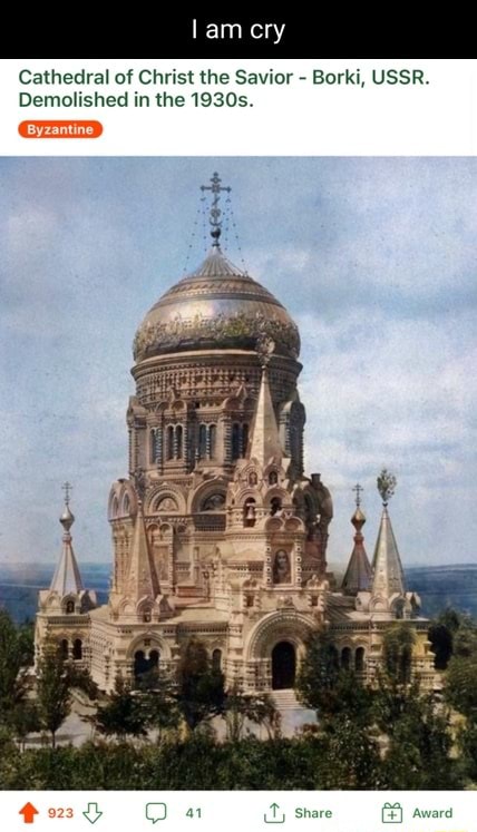 Lam cry Cathedral of Christ the Savior - Borki, USSR. Demolished in the ...