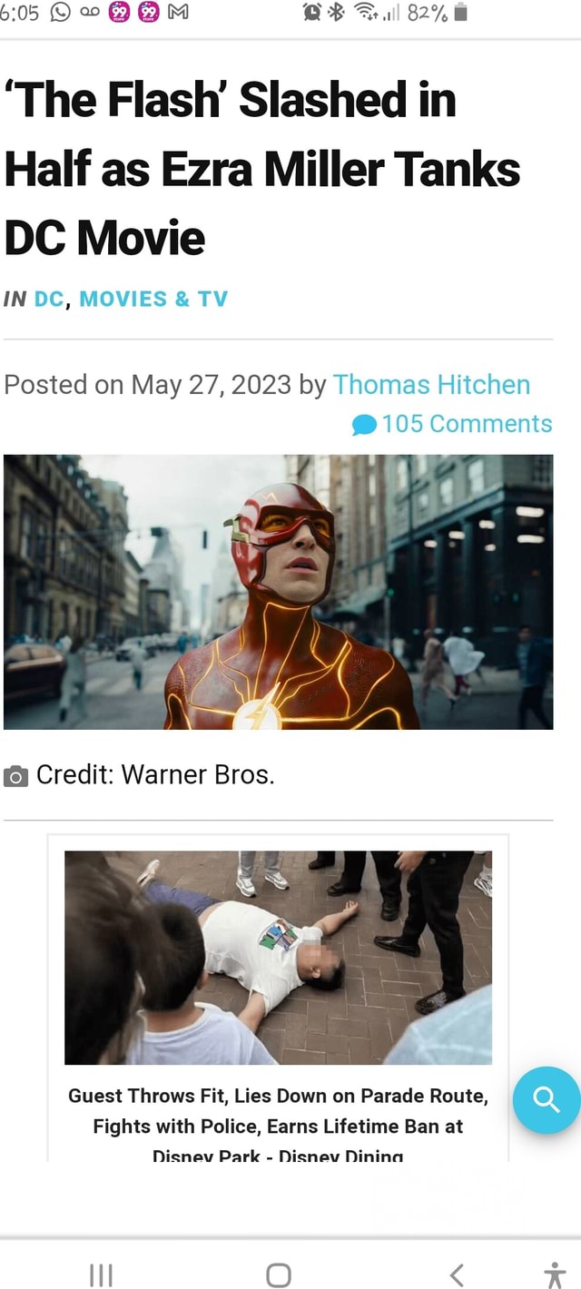 82% 'The Flash' Slashed in Half as Ezra Miller Tanks DC Movie IN DC ...