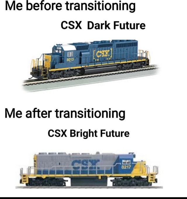 Me before transitioning CSX Dark Future Me after transitioning CSX ...