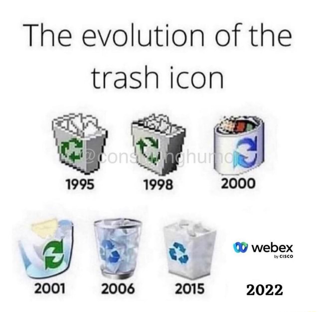 The evolution of the trash icon cay 2000 webex 2001 2006 2015 2022 - iFunny