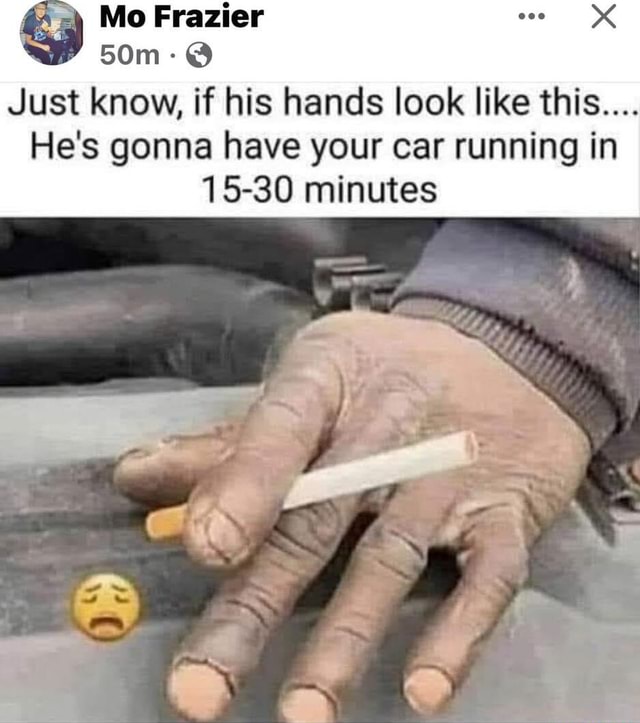 Mo Frazier Just know, if his hands look like this.... He's gonna have ...
