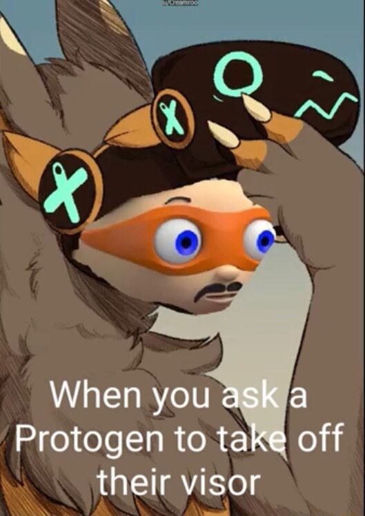 When you ask a Protogen to take off their visor - iFunny