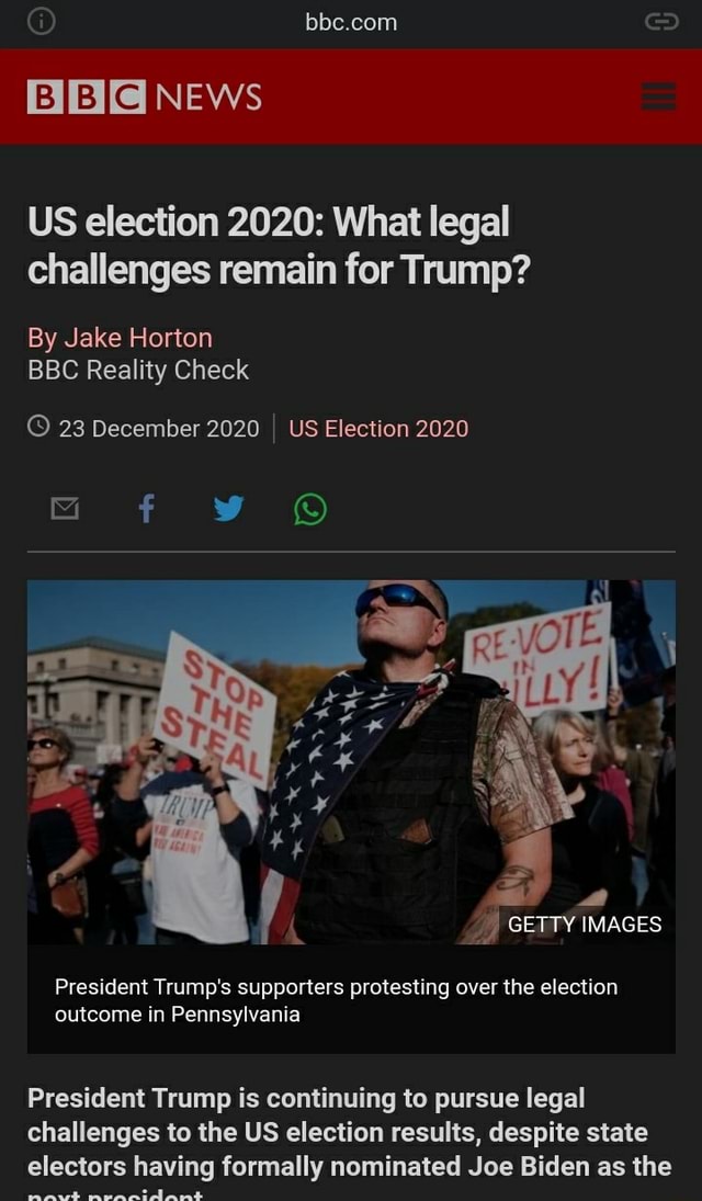@ S NEWS US election 2020: What legal challenges remain for Trump? By ...