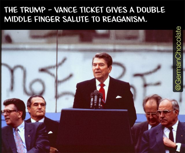 THE TRUMP VANCE TICKET GIVES A DOUBLE MIDDLE FINGER SALUTE TO REAGANISM ...