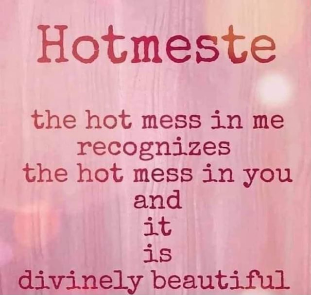 Hotmeste the hot mess in me recognizes the hot mess in you and it is ...