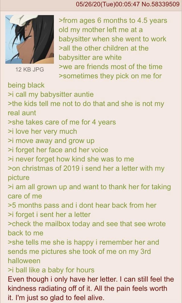 No.58339509 >from ages 6 months to 4.5 years old my mother left me at a ...