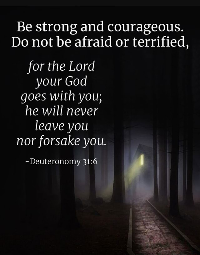 Be strong and courageous. Do not be afraid or terrified, for the Lord ...