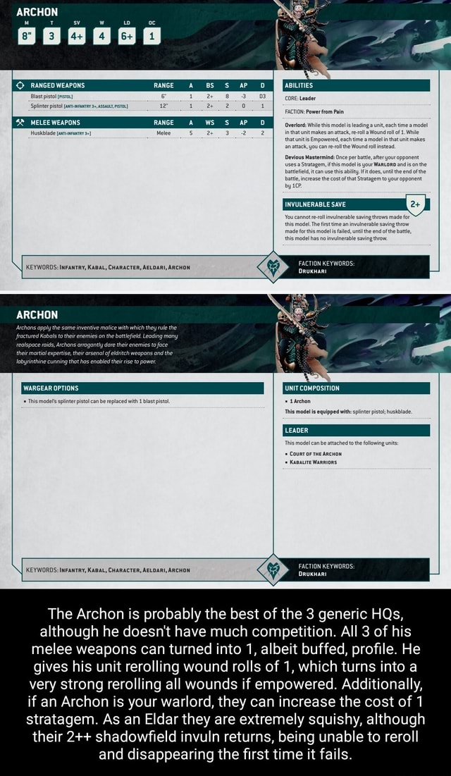 ARCHON RANGED WEAPONS Blast pistol Splinter pistol [ANTLNFANTRY 3 ...