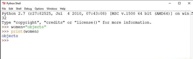 Python Shelt File _Shell _Debug _Options Windows Help sython 32 Type ...