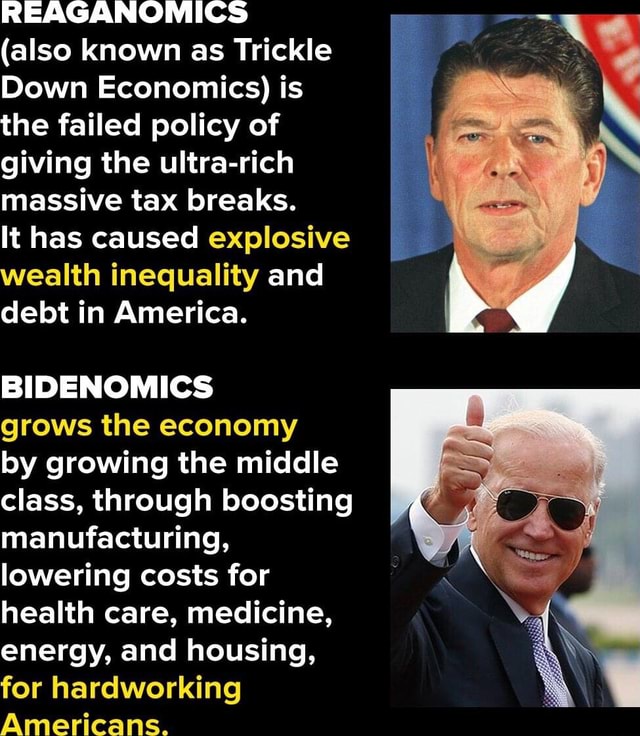 REAGANOMICS (also known as Trickle Down Economics) is the failed policy ...