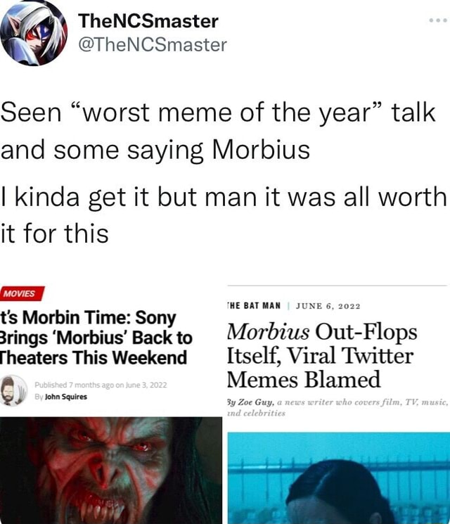 TheNCSmaster @TheNCSmaster Seen "worst meme of the year" talk and some ...