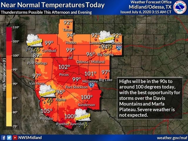 Weather Forecast Office Near Normal Temperatures Today Midland/Odessa ...