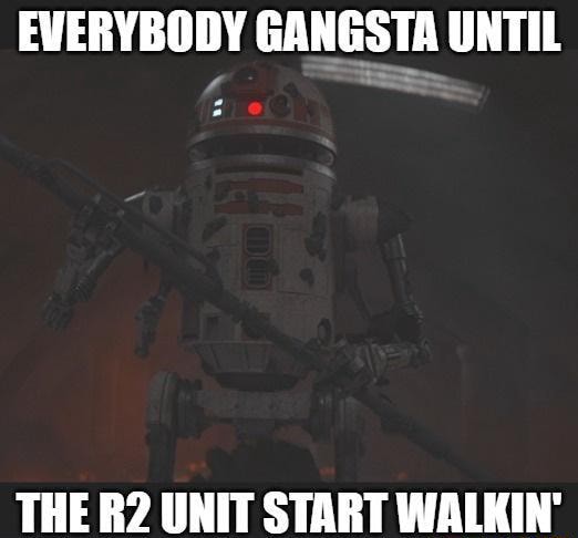 EVERYBODY GANGSTA UNTIL THE R2 UNIT START WALKIN - iFunny