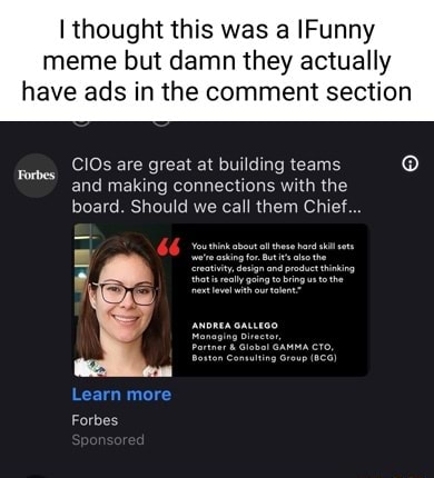 Thought this was IFunny meme but damn they actually have ads in the ...