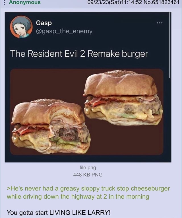 Onymou Gasp @gasp_the_enemy The Resident Evil 2 Remake burger ty file ...