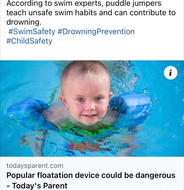 According to swim experts, puddle jumpers teach unsafe swim habits and ...