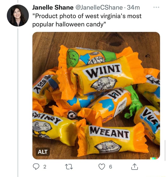 Janelle Shane @JanelleCShane "Product photo of west virginia's most ...