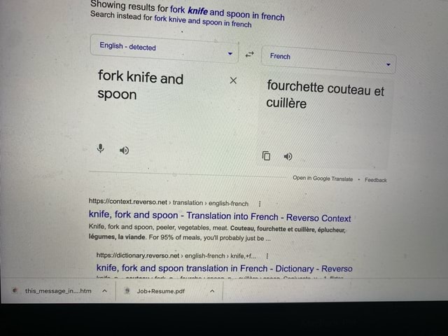 Showing results for fork knife and spoon in french S \ Search instead ...