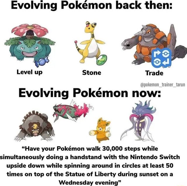 Evolving Pokemon back then: te Level up Stone Trade pokemon Evolving ...