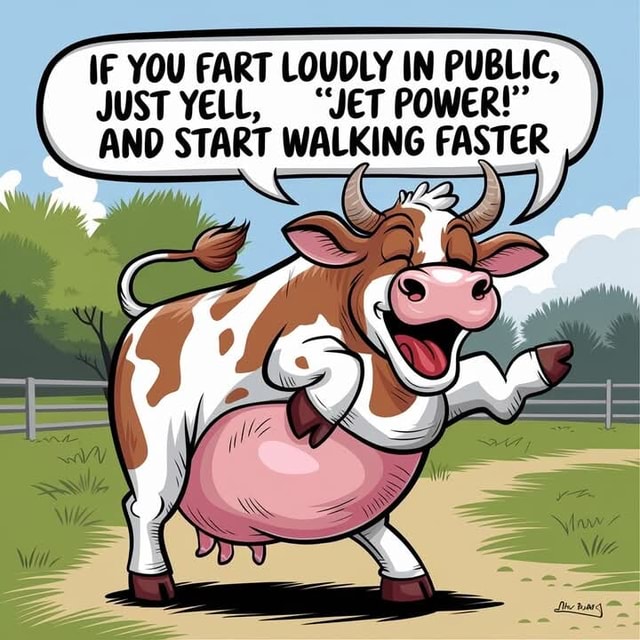 YOU FART LOUDLY IN PUBLIC, JUST YELL, "JET POWER!" AND START WALKING ...