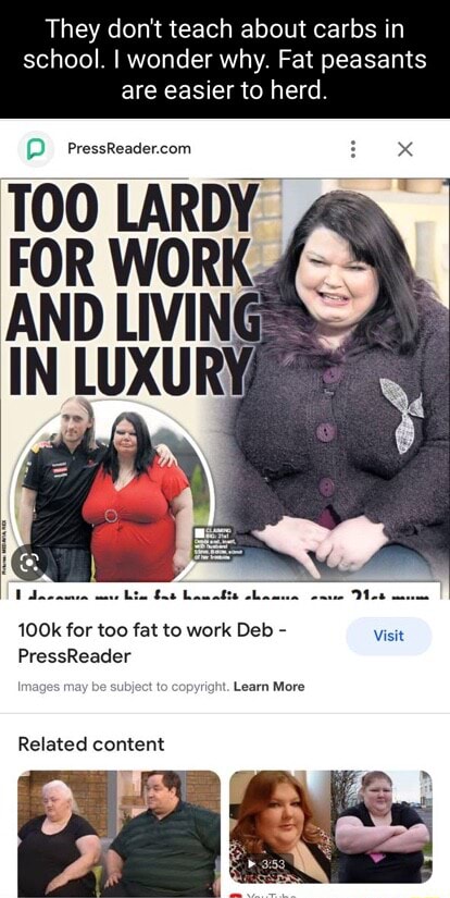 They don't teach about carbs in school. I wonder why. Fat peasants are easier to herd. com TOO ...