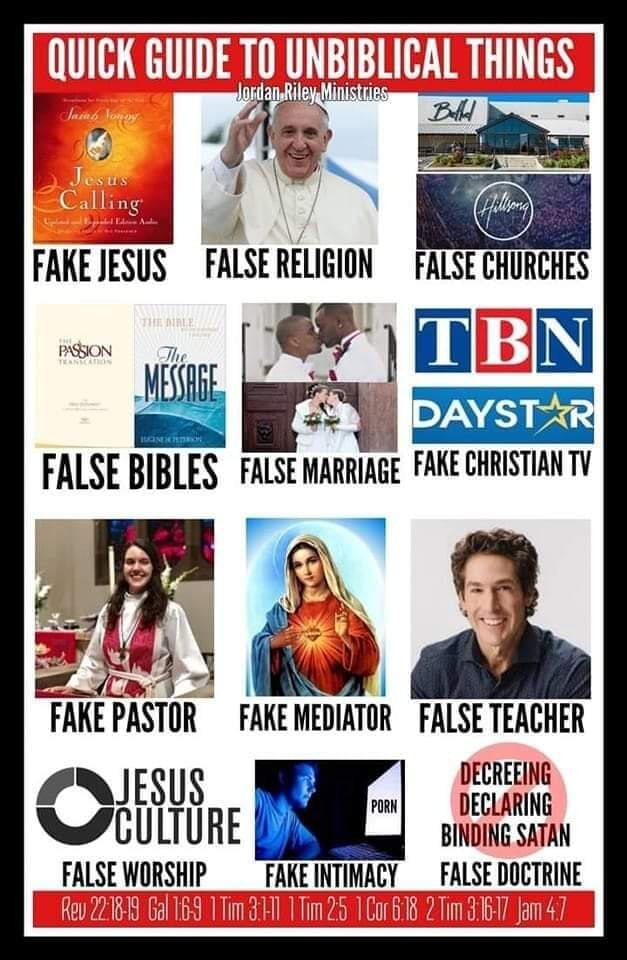 QUICK GUIDE UNBIBLICAL THINGS FAKE JESUS FALSE FALSE CHURCHES IN ...
