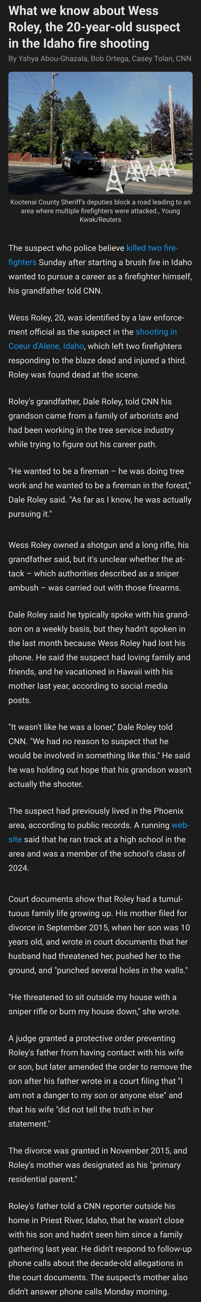What we know about Wess Roley, the 20-year-old suspect in the Idaho ...