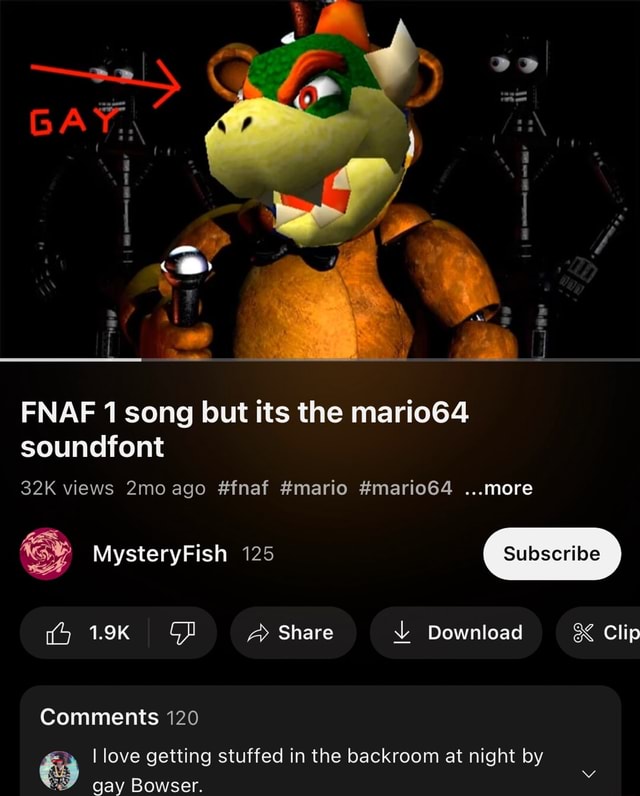 FNAF 1 song but its the mario64 soundfont views ago #fnaf #mario # ...