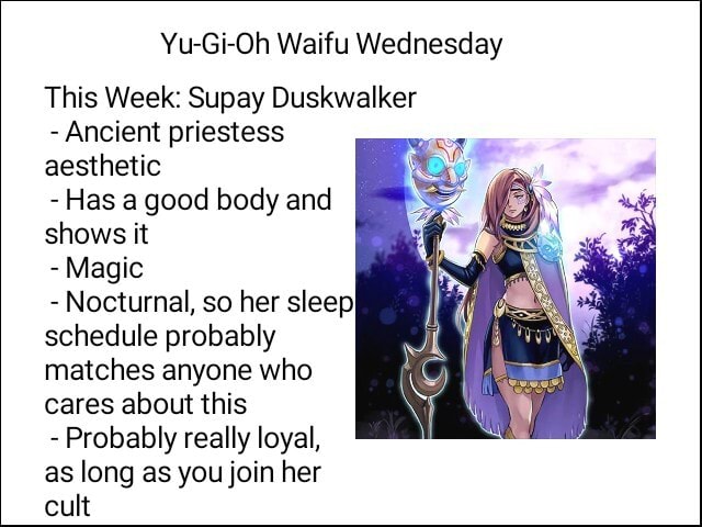 Yu-Gi-Oh Waifu Wednesday This Week: Supay Duskwalker - Ancient ...
